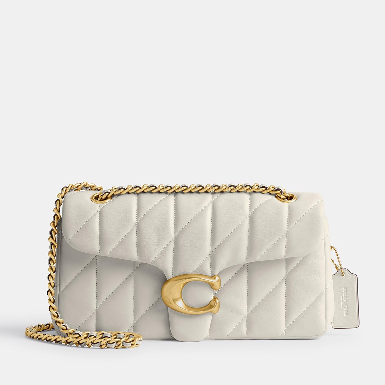 COACH Tabby 26 Logo-plaque Quilted Leather Cross-body Bag in Natural | Lyst