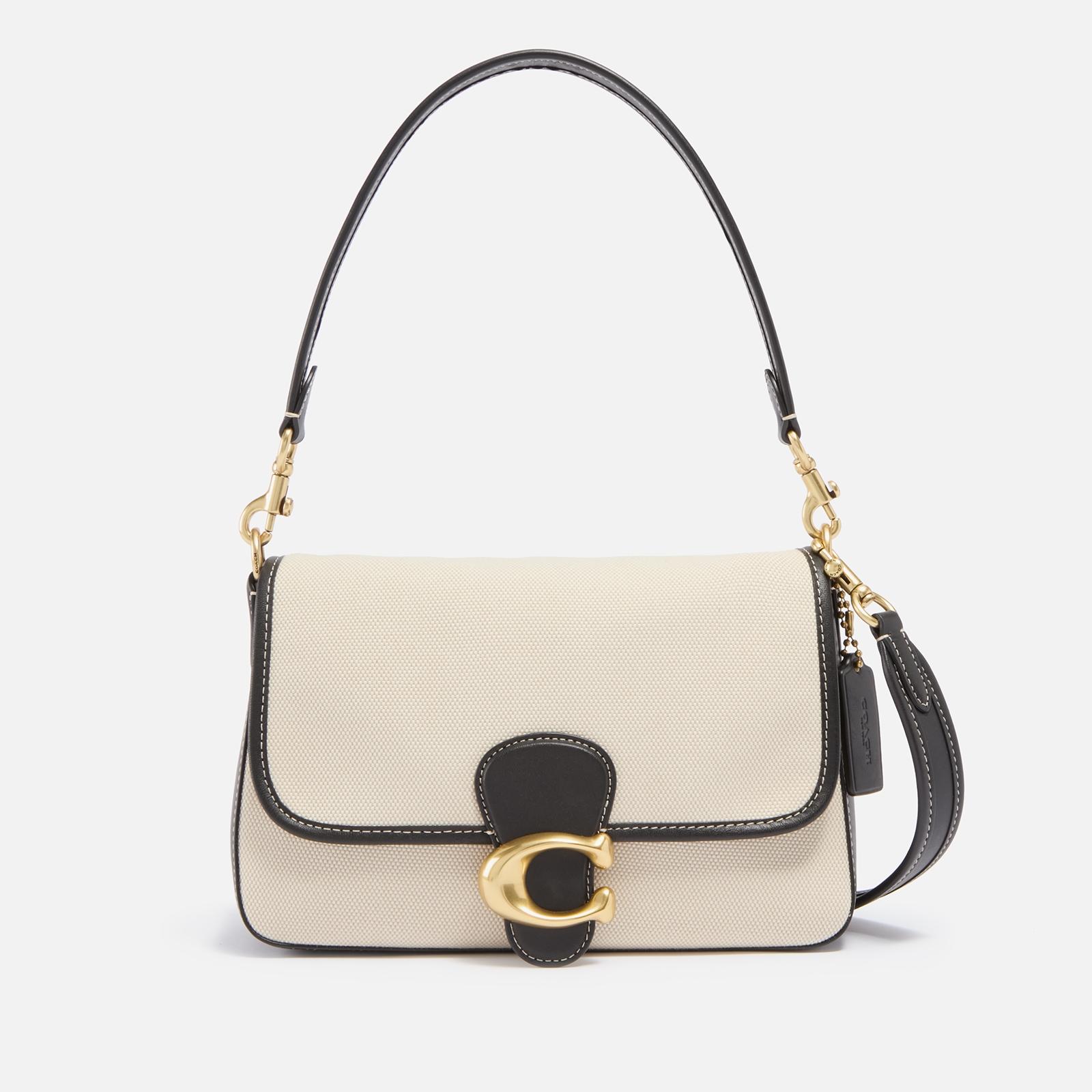 COACH Canvas And Leather Soft Tabby Shoulder Bag in Black | Lyst
