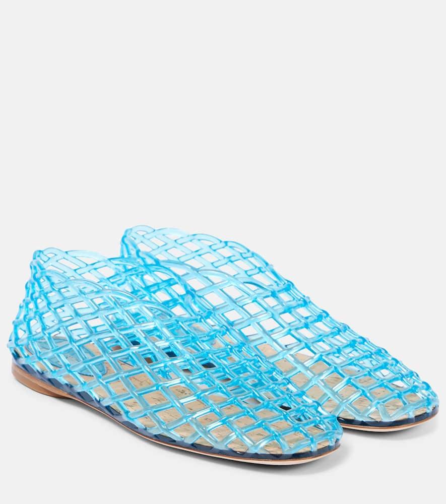 The Row Mara Fishnet Pvc Ballet Flats in Blue | Lyst
