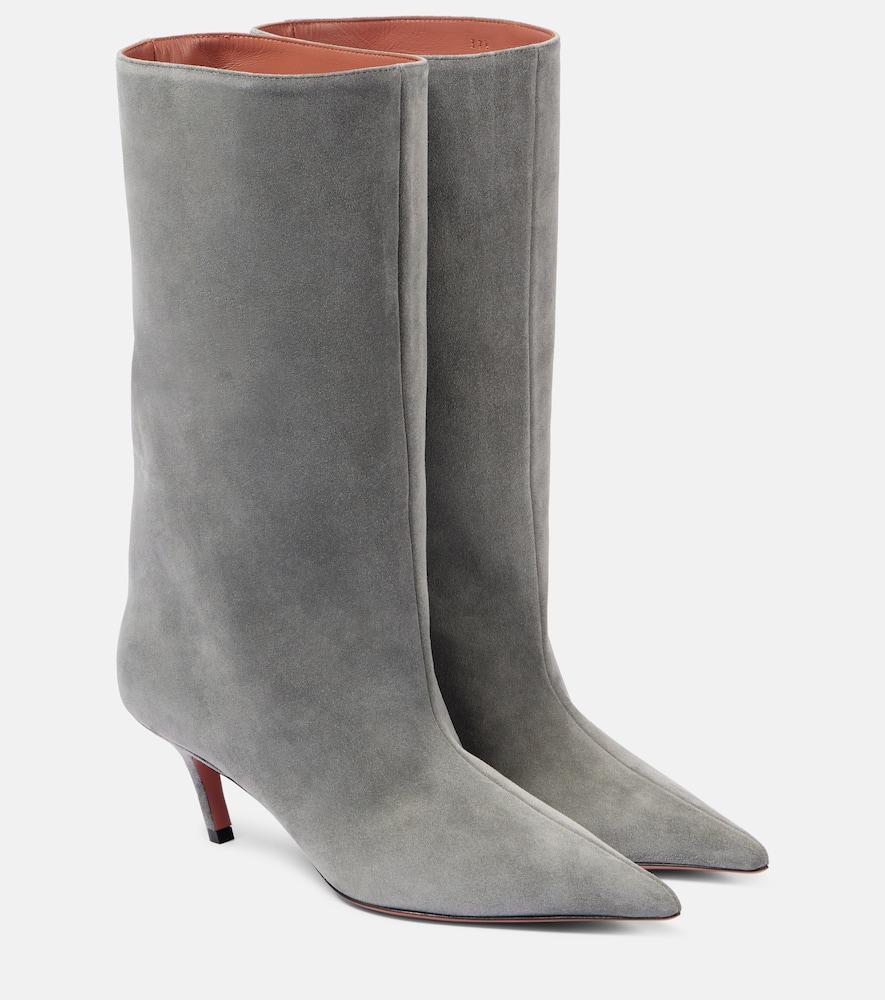 AMINA MUADDI Fiona 60 Suede Boots in Gray | Lyst