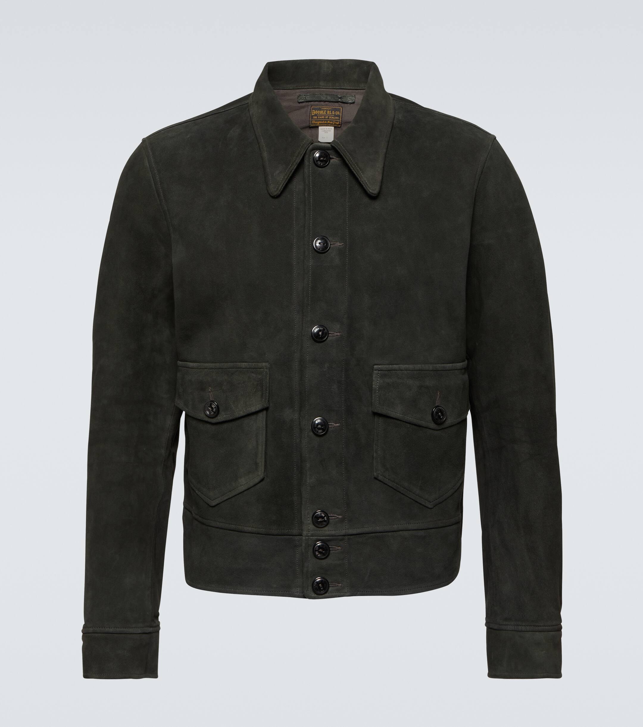 RRL Hadley Suede Jacket in Black for Men | Lyst UK
