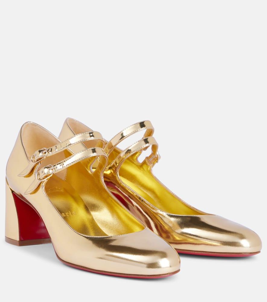 Christian Louboutin Miss Jane Mirrored Leather Mary Jane Pumps in ...