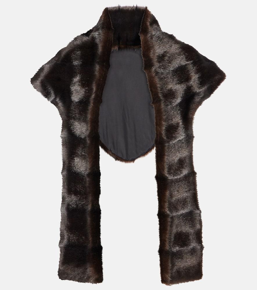 Magda Butrym Faux Fur Head Wrap in Black | Lyst