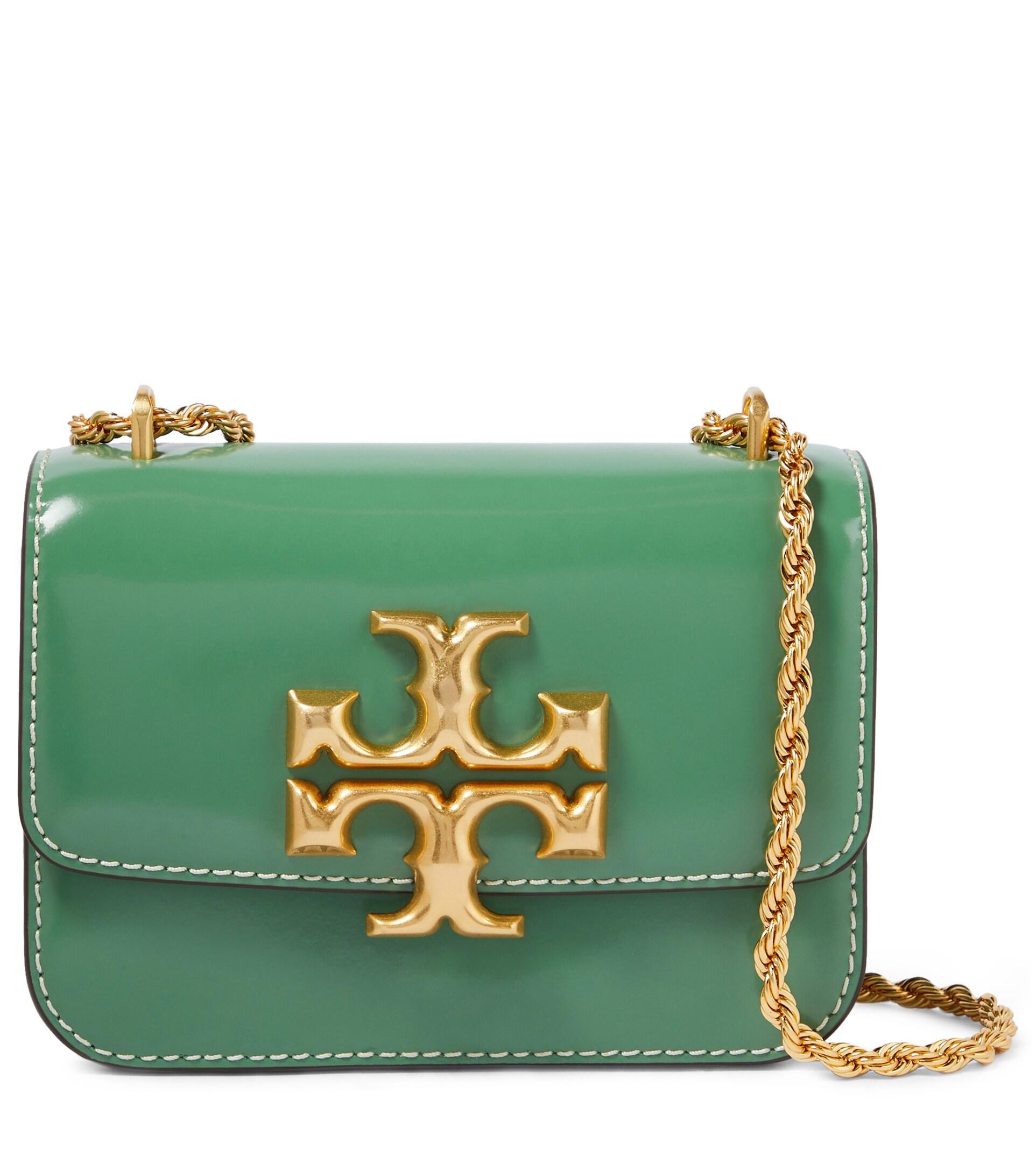 Tory Burch Eleanor Leather Crossbody Bag in Green | Lyst