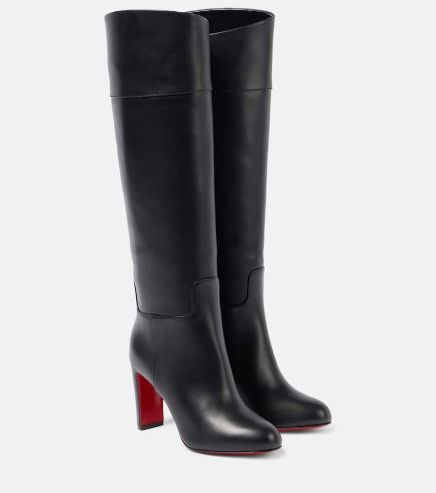 Christian Louboutin Loo Botta 85 Leather Knee-High Boots in Black | Lyst