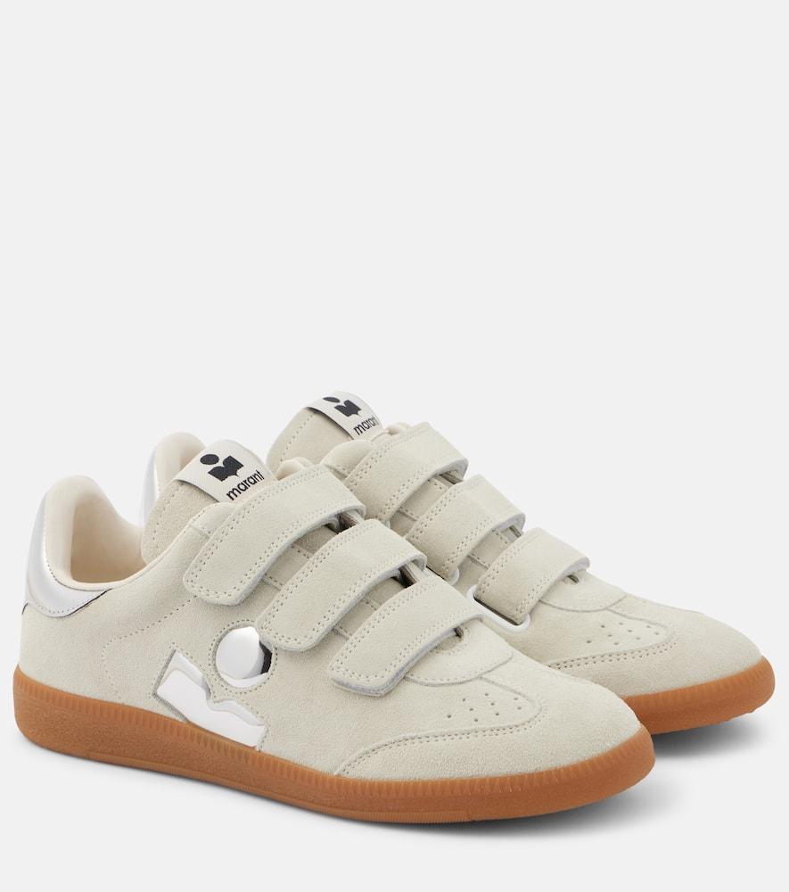 Isabel Marant Beth Logo Suede Sneakers in White | Lyst