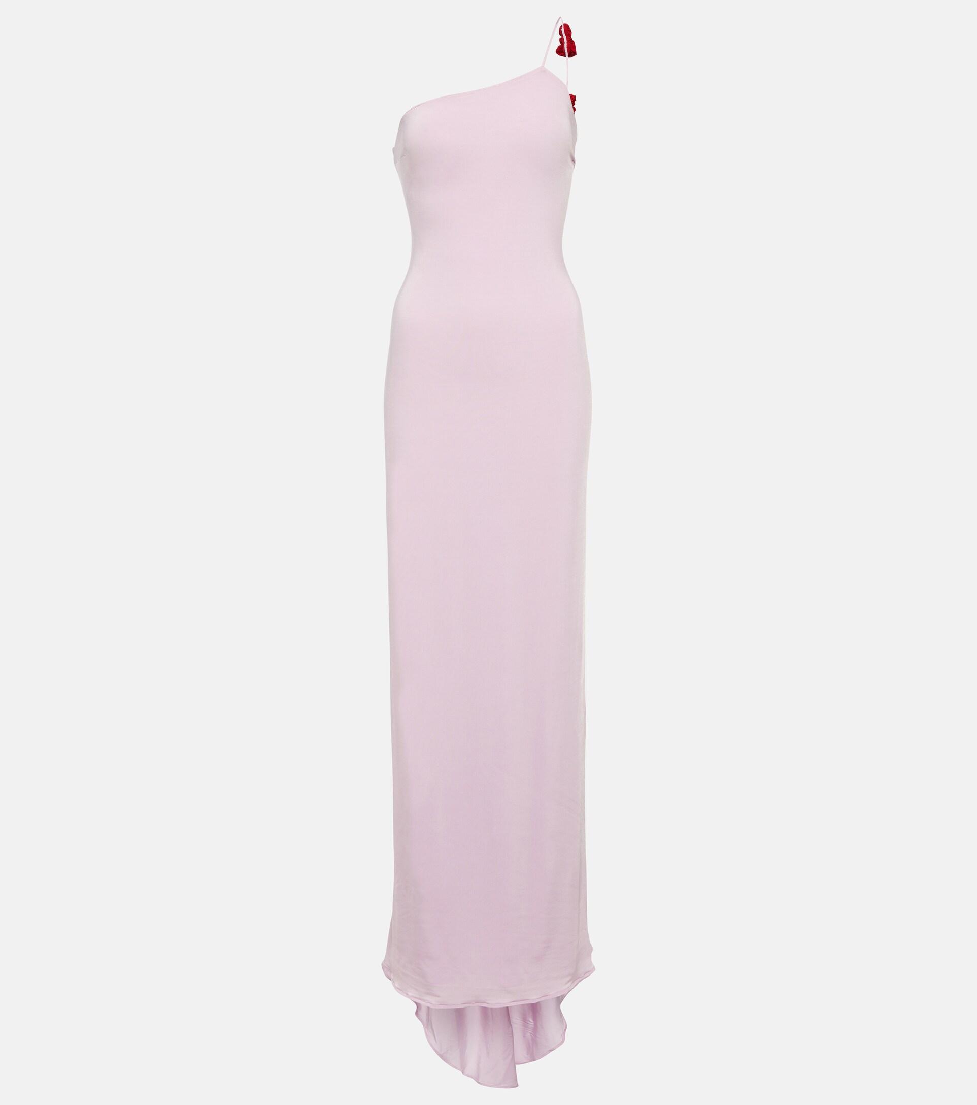 Magda Butrym Floral-applique One-shoulder Gown in Pink | Lyst