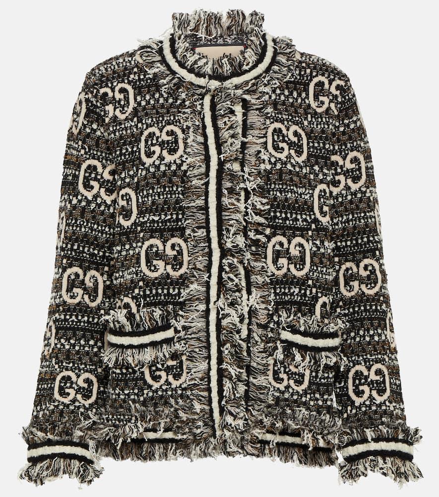 Gucci Gg Boucle And Lame Jacket in Black | Lyst