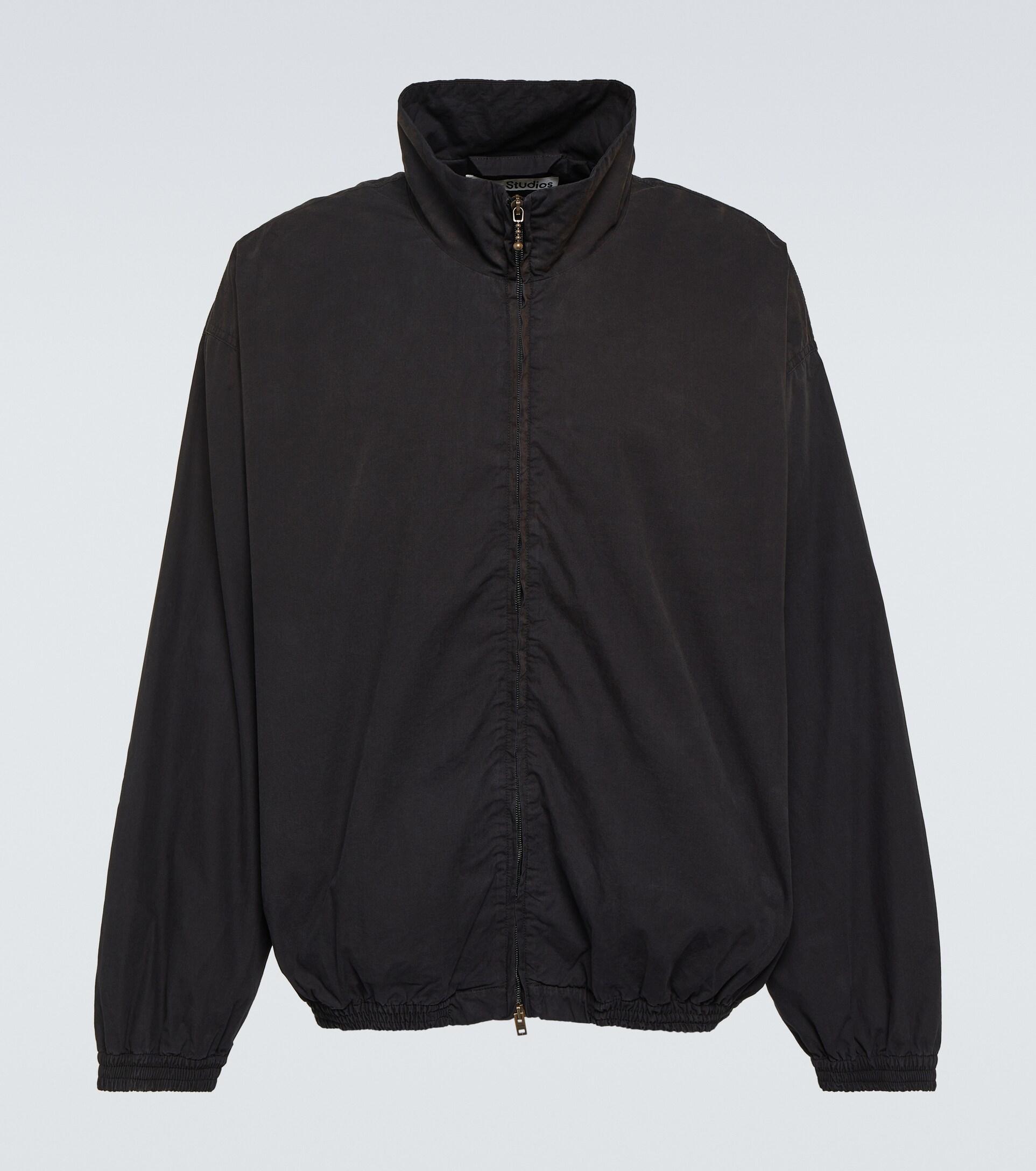Acne Studios Logo Cotton Poplin Jacket in Black for Men | Lyst