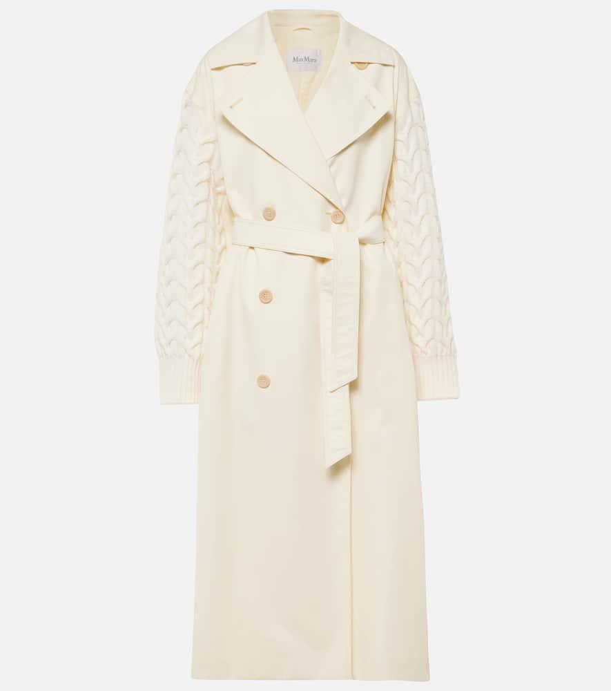Max Mara Cicladi Wool Trench Coat in Natural | Lyst