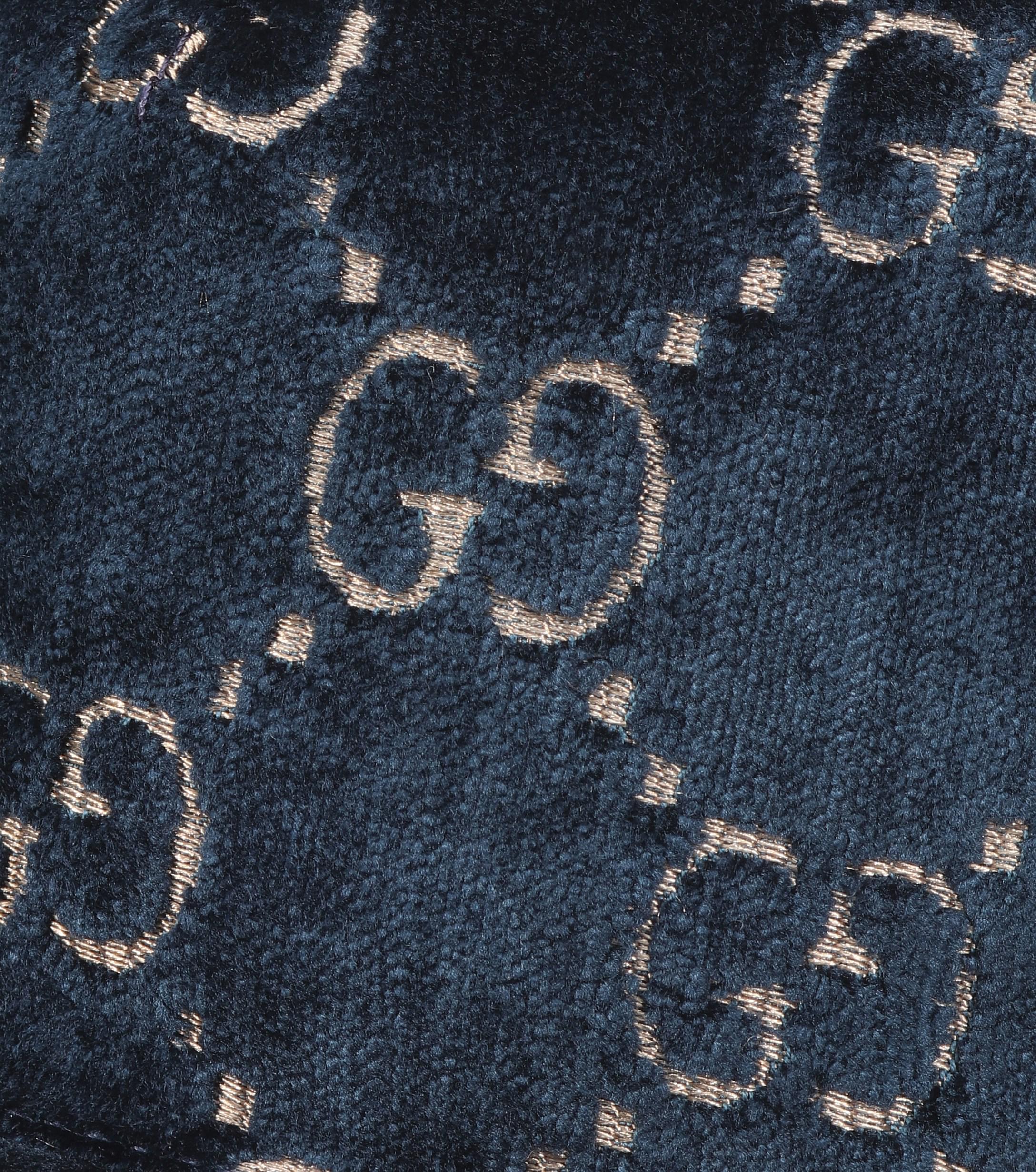 Gucci GG Velvet Baseball Cap in Blue - Lyst