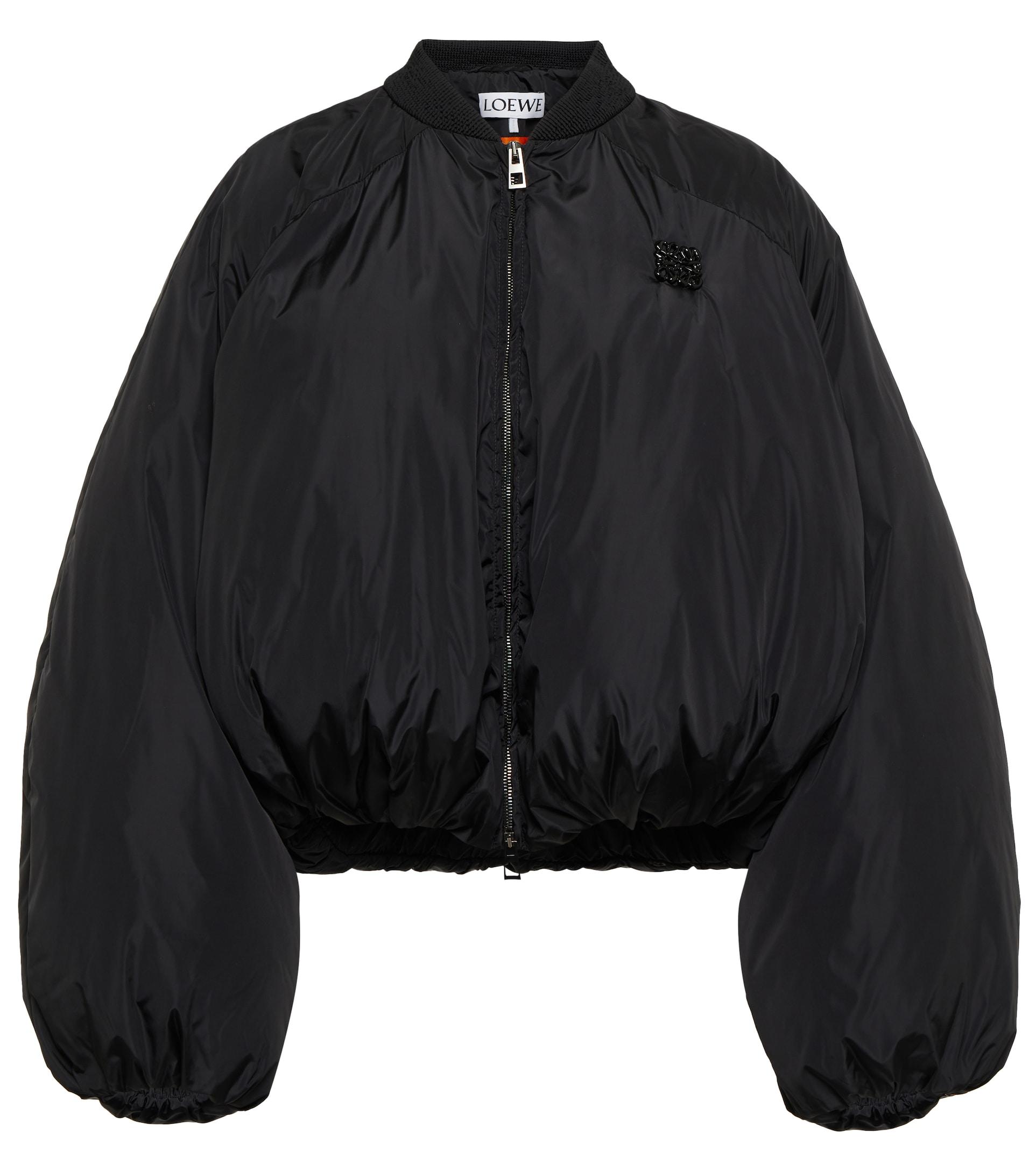 Loewe Anagram Puffer Bomber Jacket in Black | Lyst