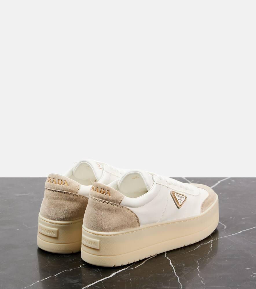 Prada Leather Platform Sneakers in White Lyst UK