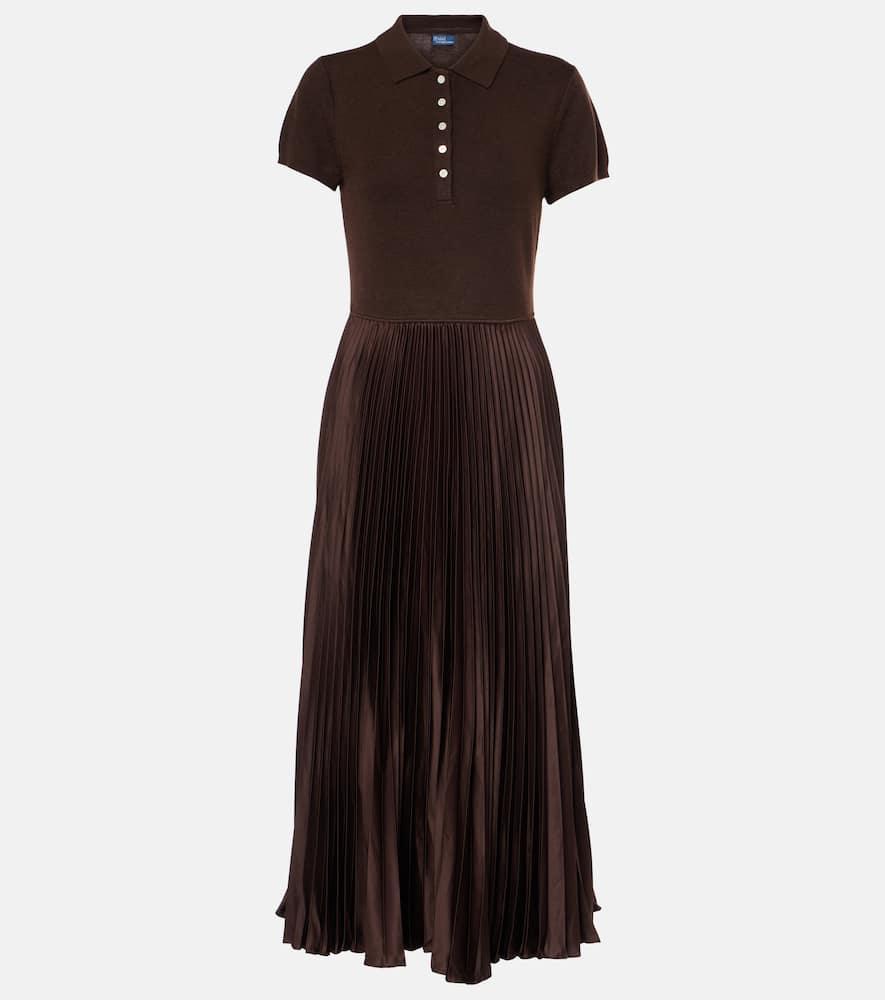 Polo Ralph Lauren Wool, Silk And Cashmere Polo Dress in Brown | Lyst