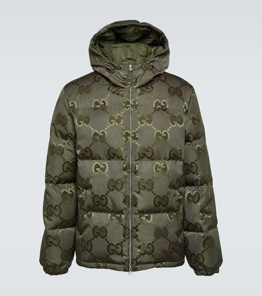 Gucci Jumbo Gg Canvas Down Jacket in Green for Men | Lyst