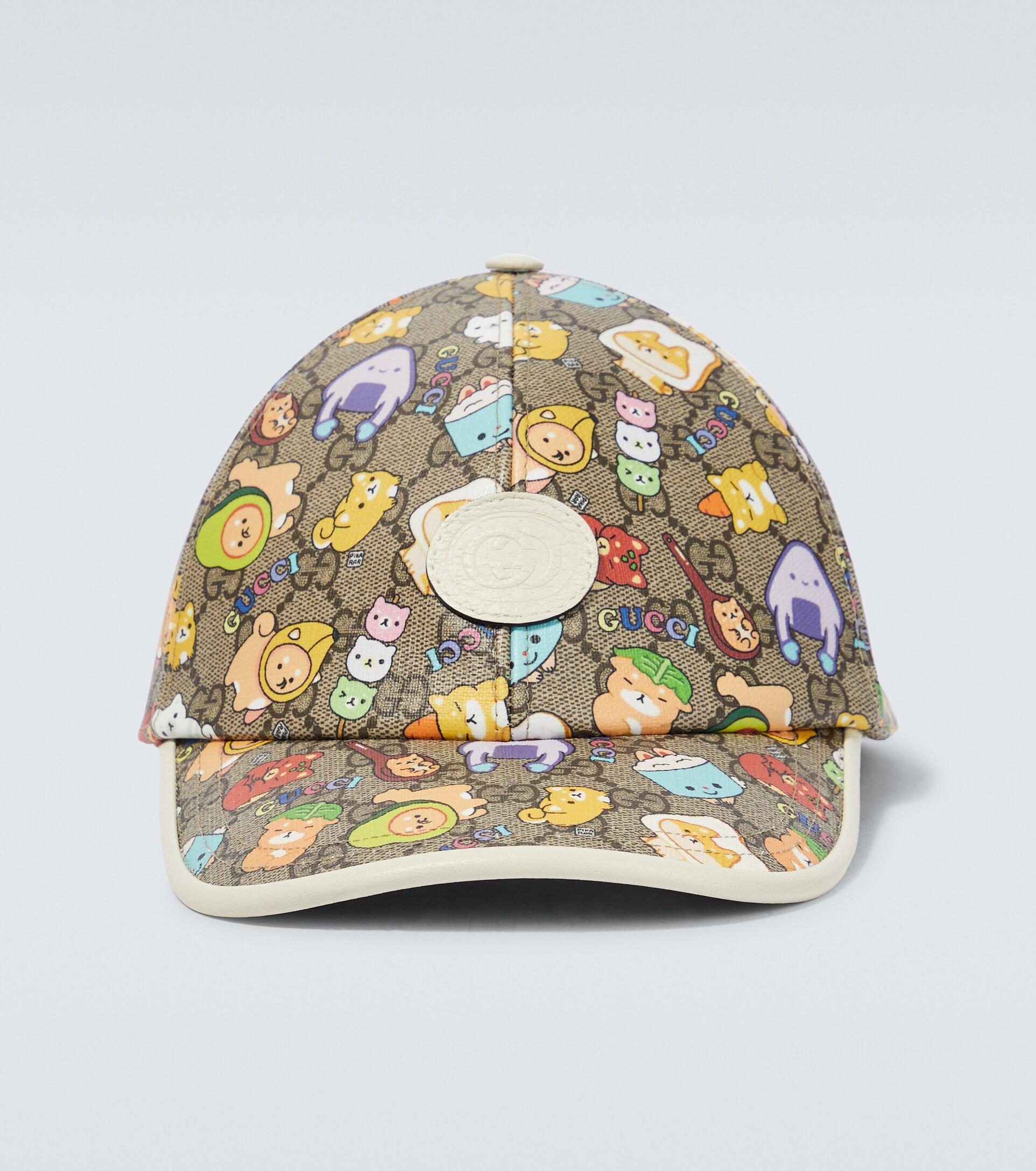Gucci Kawaii Floral Leather-trimmed Cap in Metallic for Men | Lyst