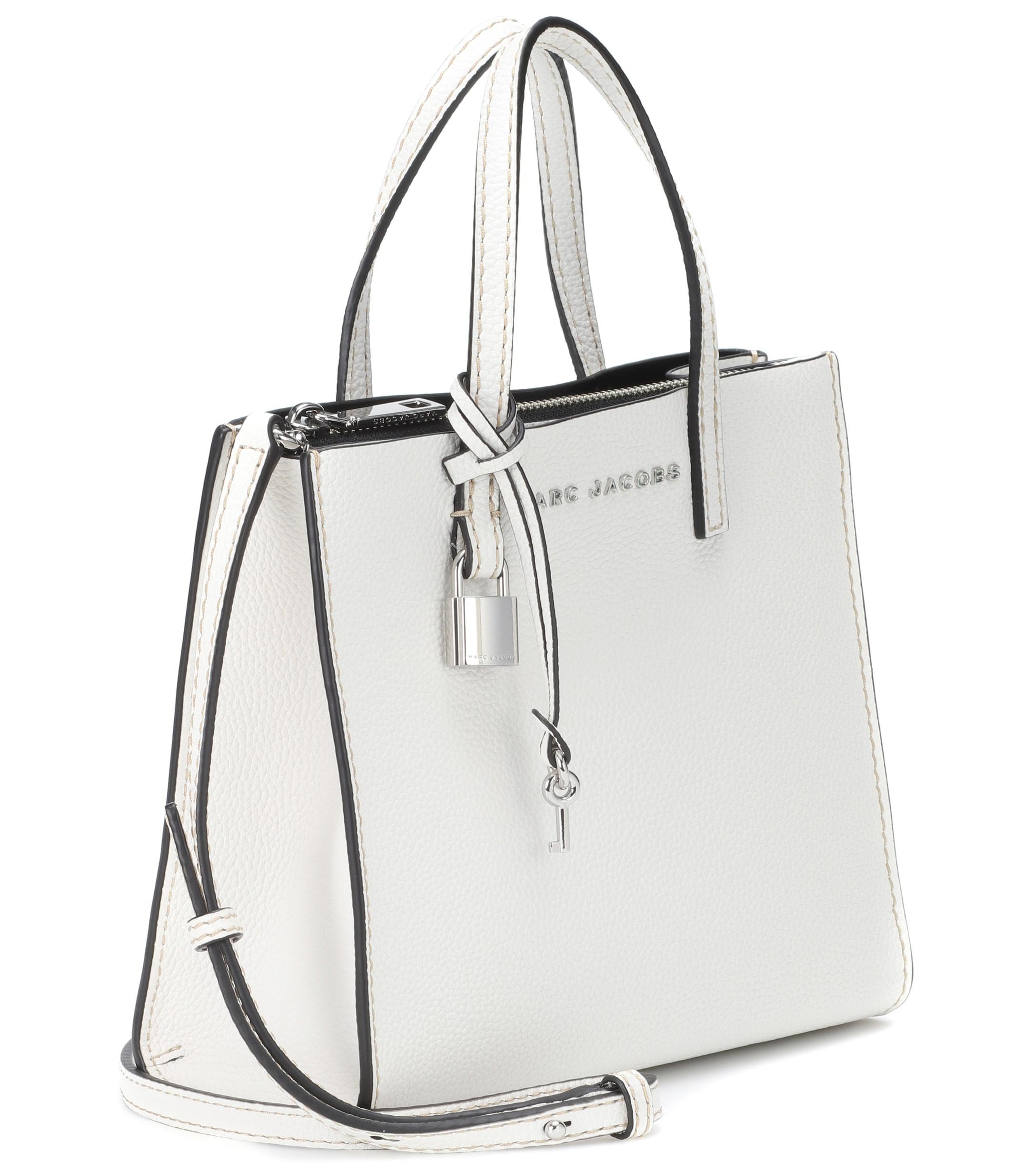 Marc Jacobs Leather Mini Grind Tote in White - Lyst