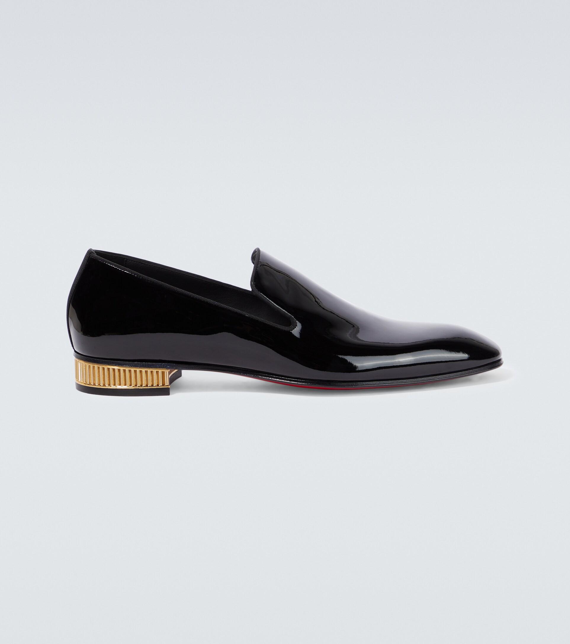 Christian Louboutin Patent Leather Loafers in Black for Men | Lyst