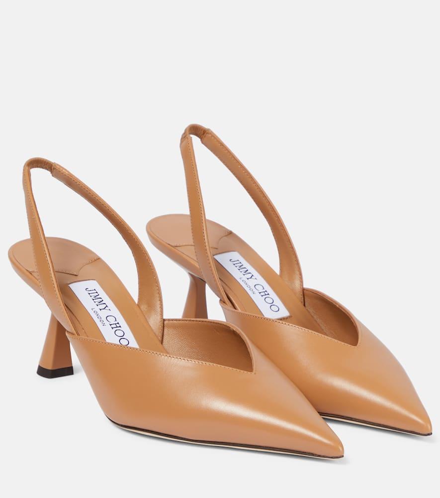 Jimmy Choo Maryanne 65 Leather Slingback Pumps in Brown | Lyst