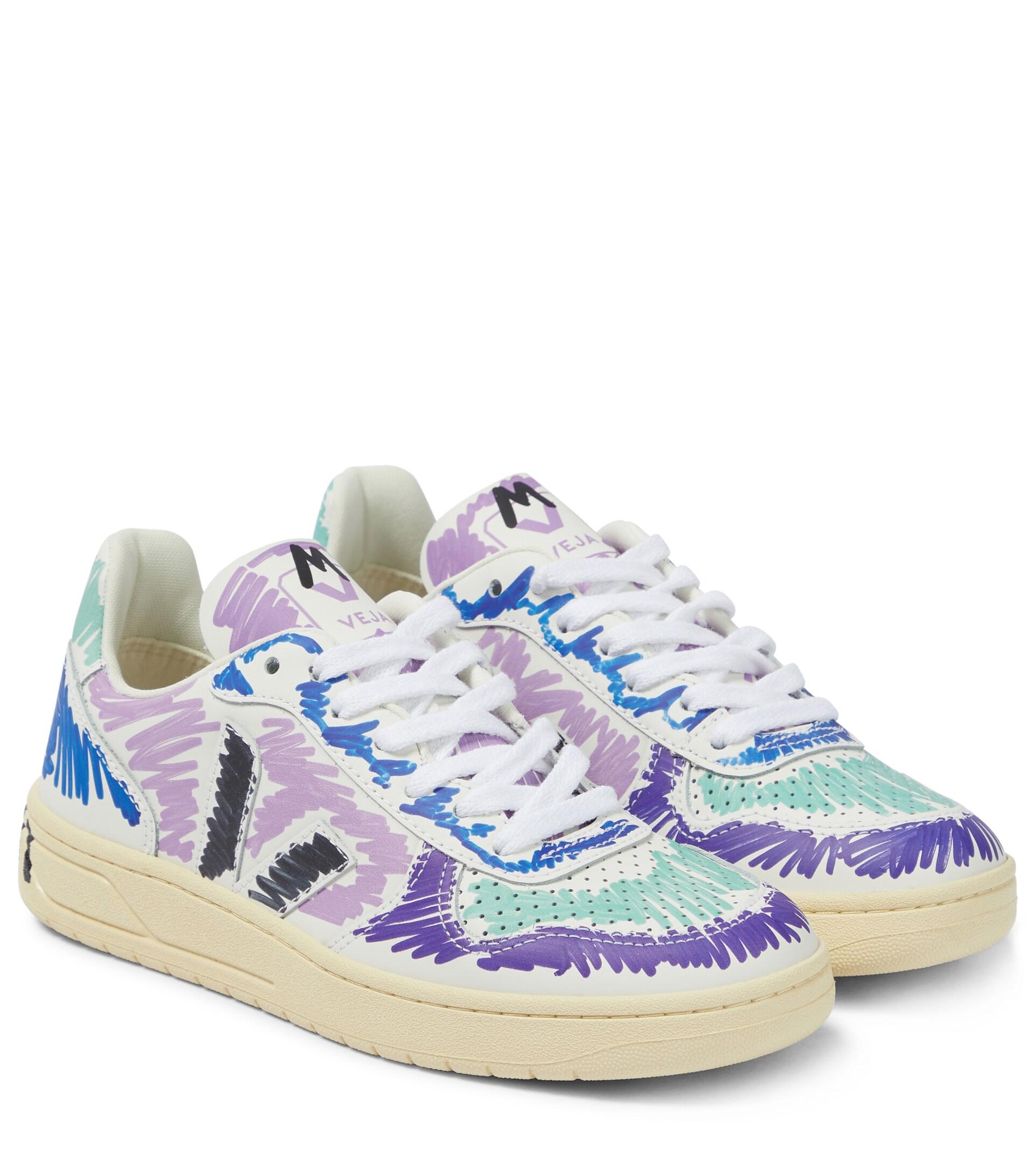 Marni X Veja V-10 Leather Sneakers in Blue | Lyst Marni X Veja V-10 Leather Sneakers in Blue | Lyst