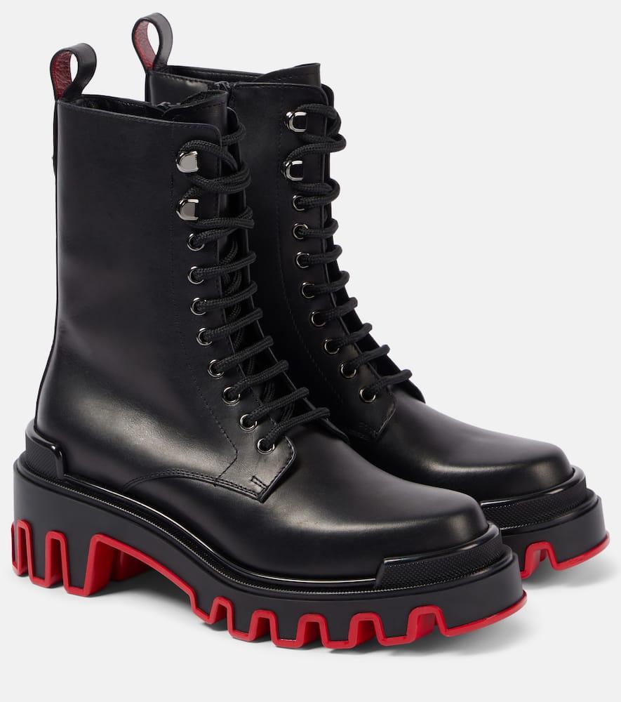 Christian Louboutin Dune Trott Alta Leather Combat Boots in Black | Lyst