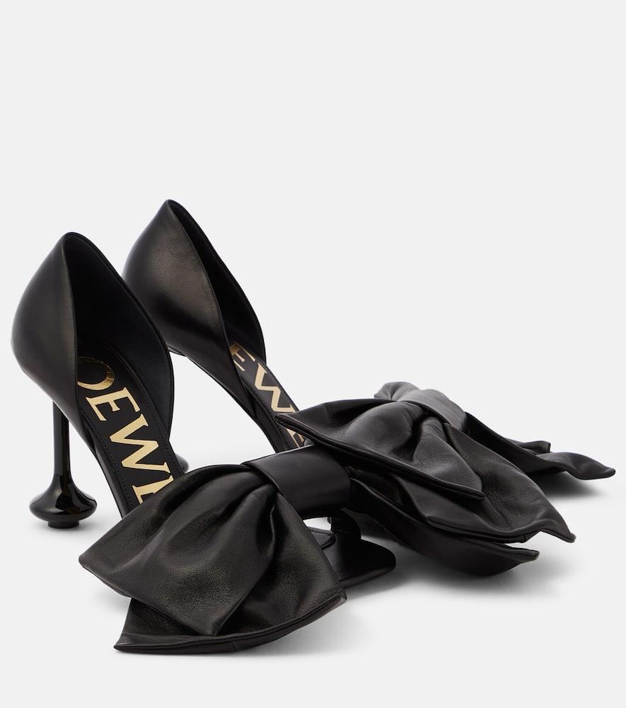 Loewe Toy Bow-detail Leather Pumps in Black | Lyst