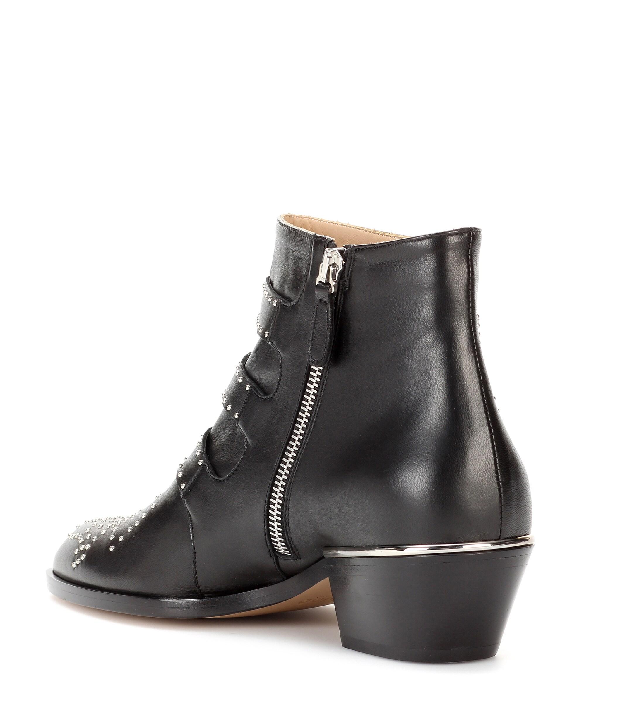 Chloe Susanna Ankle Boots – CHLOÉ Susanna studded leather ankle boots ...