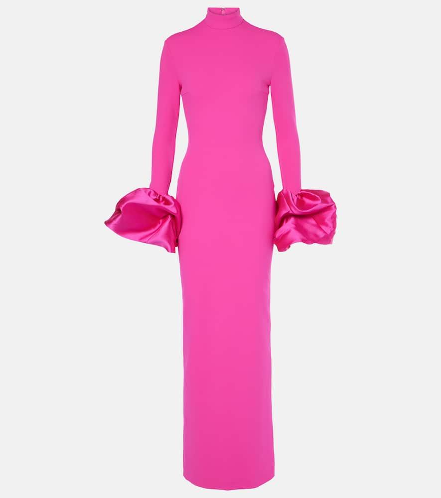 Solace London Viviana Satin-trimmed Crepe Gown in Pink | Lyst