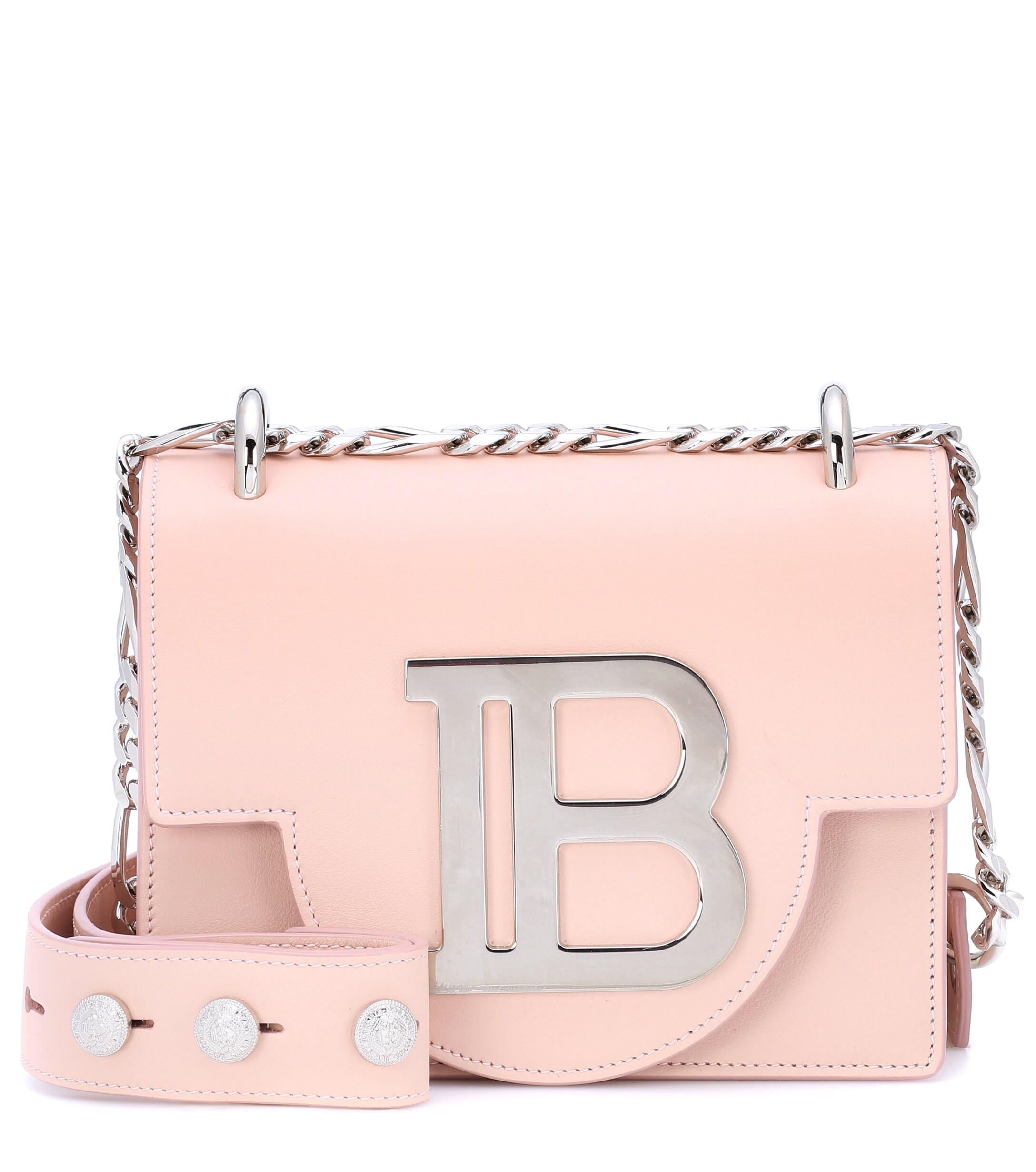 Balmain Bbag 18 Leather Crossbody Bag in Pink - Lyst