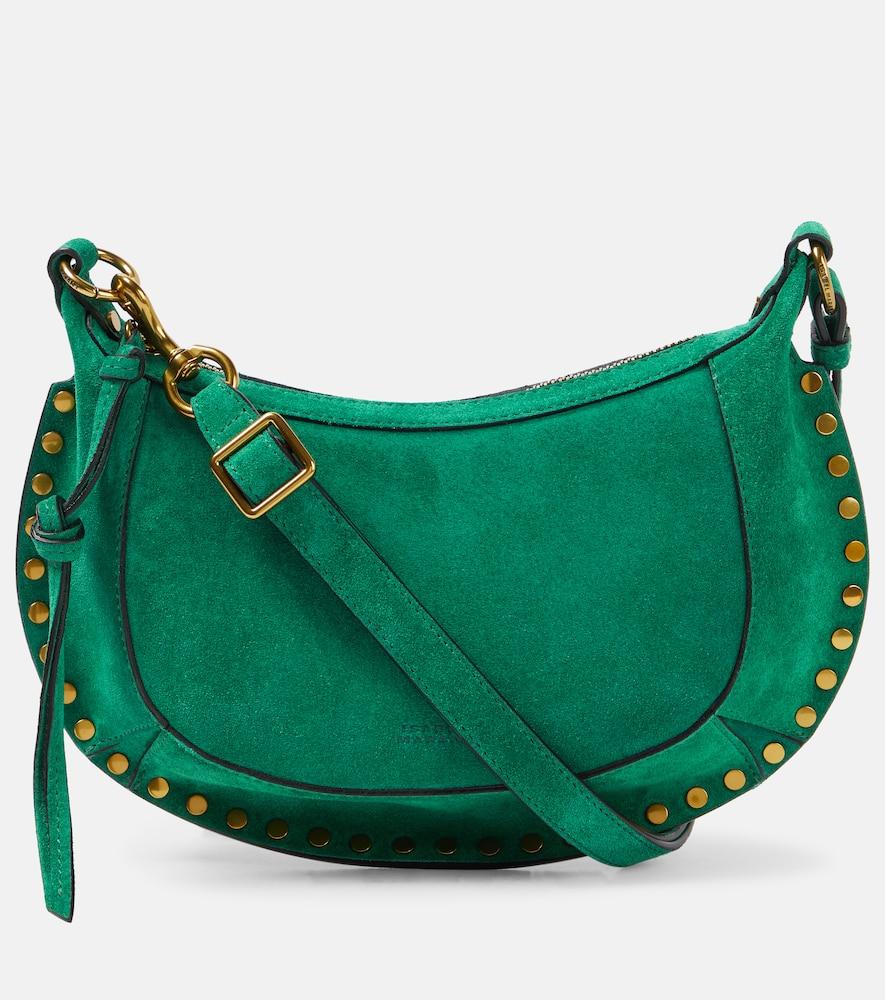 Isabel Marant Oskan Moon Small Suede Shoulder Bag in Green | Lyst