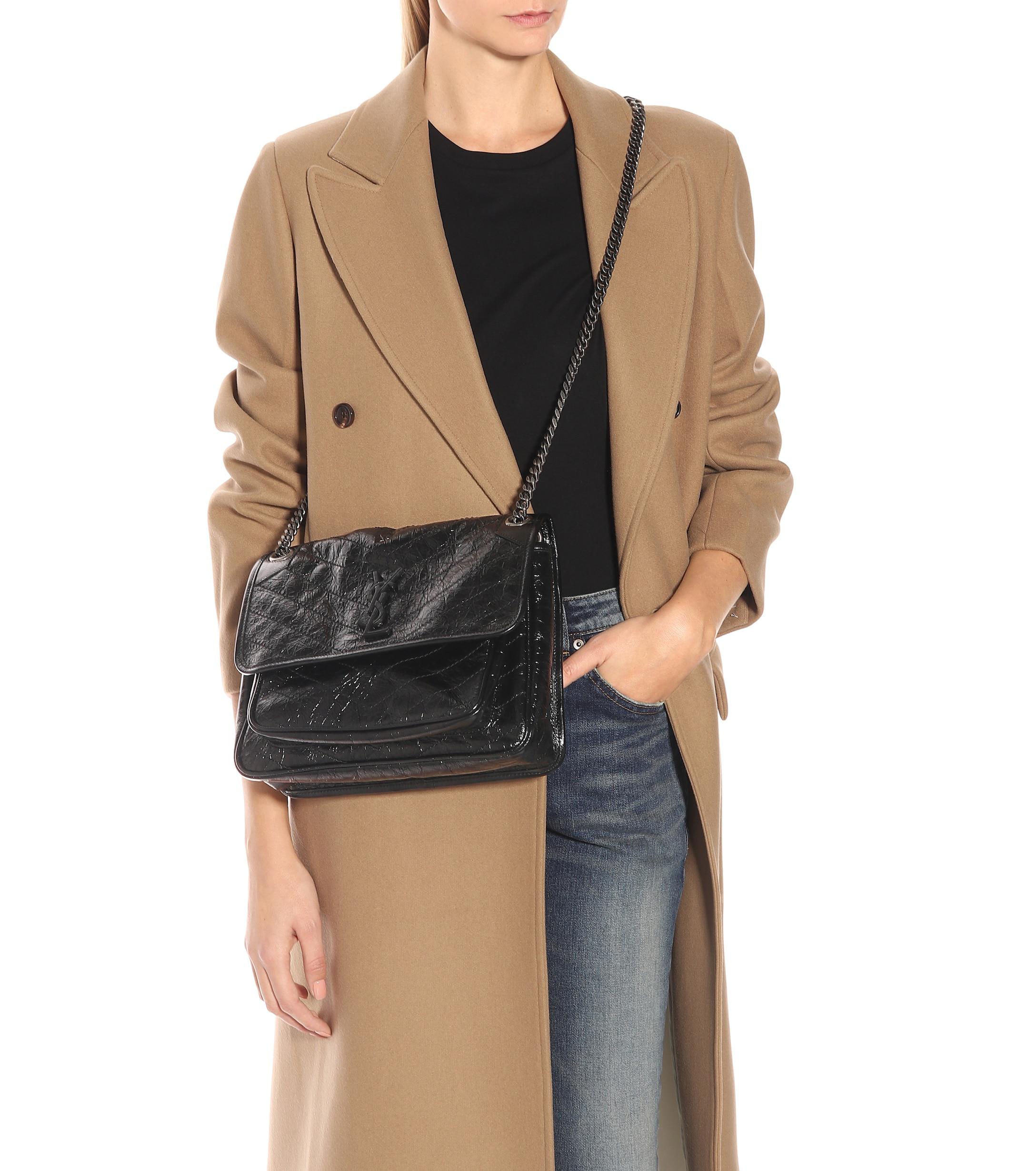 Saint Laurent Medium Niki Leather Shoulder Bag IUCN Water