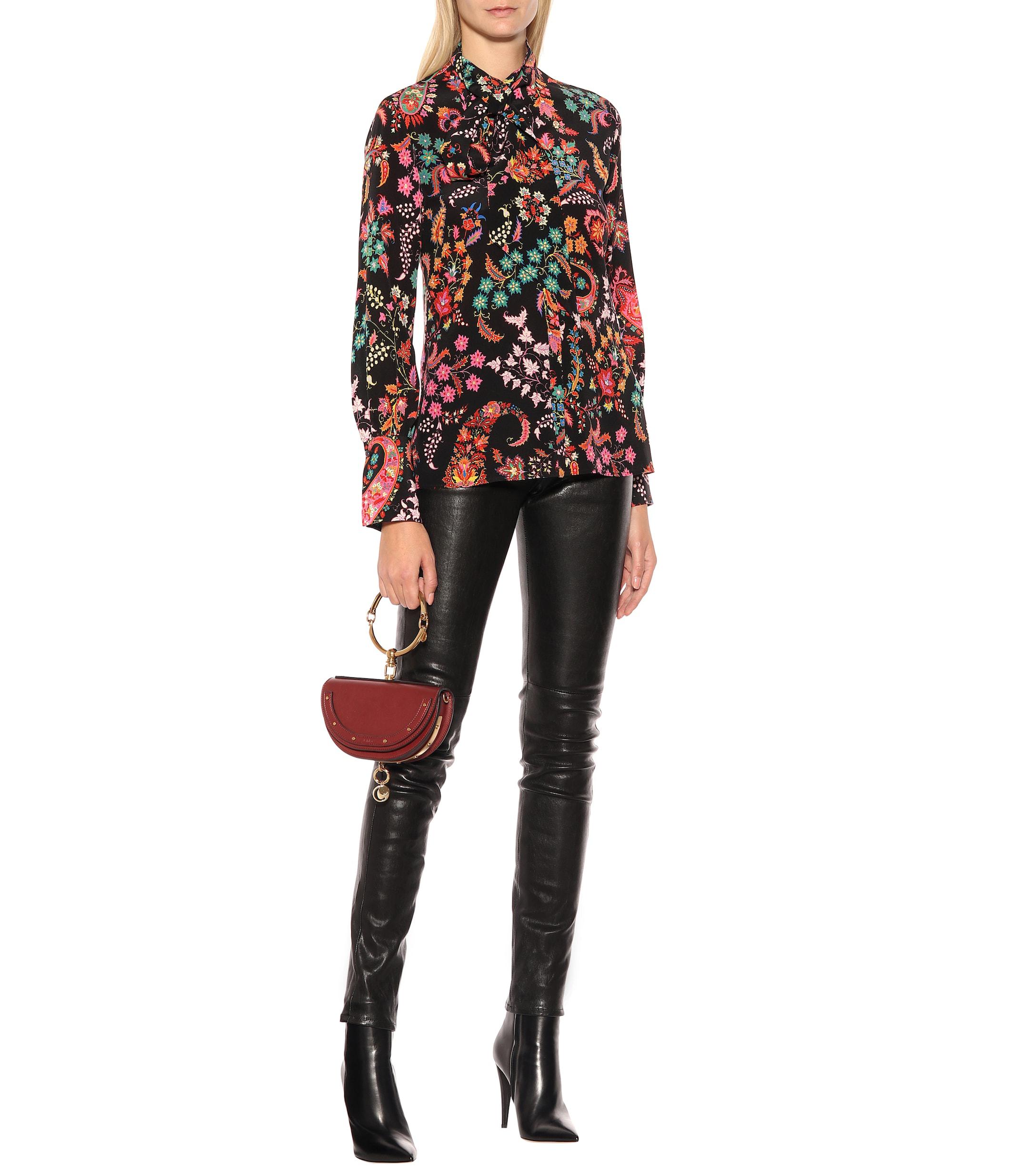 Etro Printed Silk Blouse in Black - Lyst