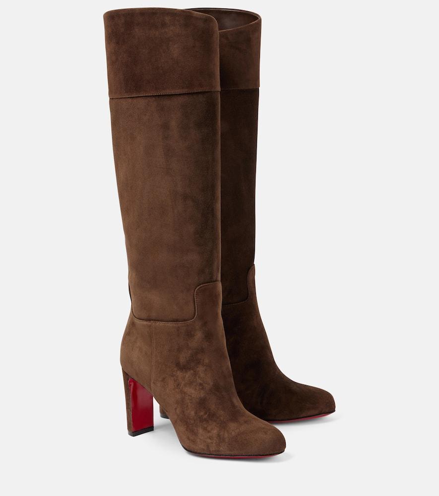 Christian Louboutin Loo Suede Knee-High Boots in Brown | Lyst
