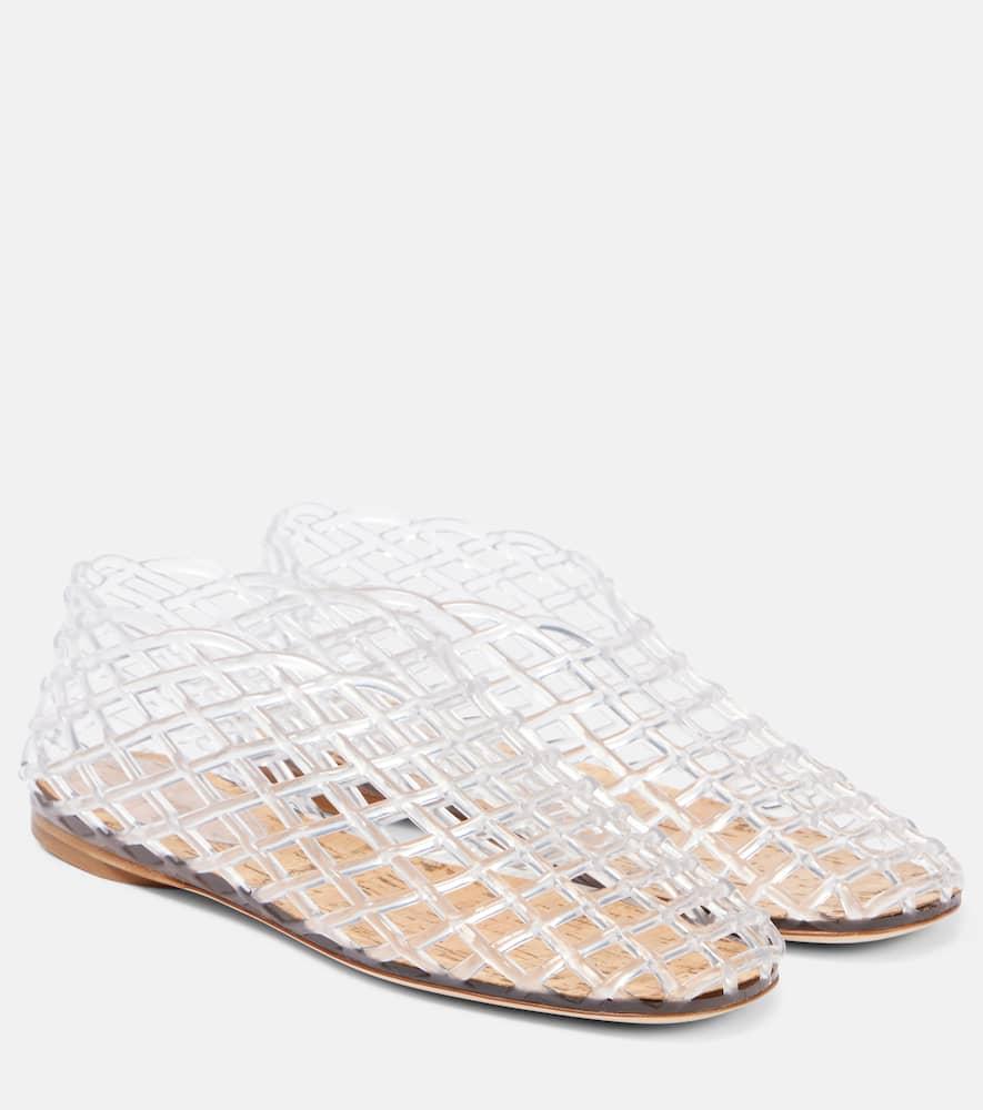The Row Mara Fishnet Pvc Ballet Flats in White | Lyst