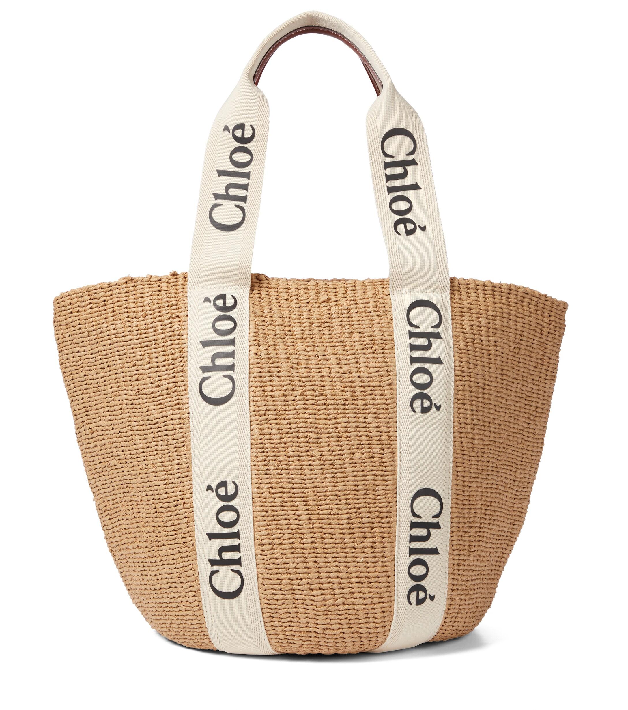 Chloé Woody Medium Raffia Tote in Natural | Lyst
