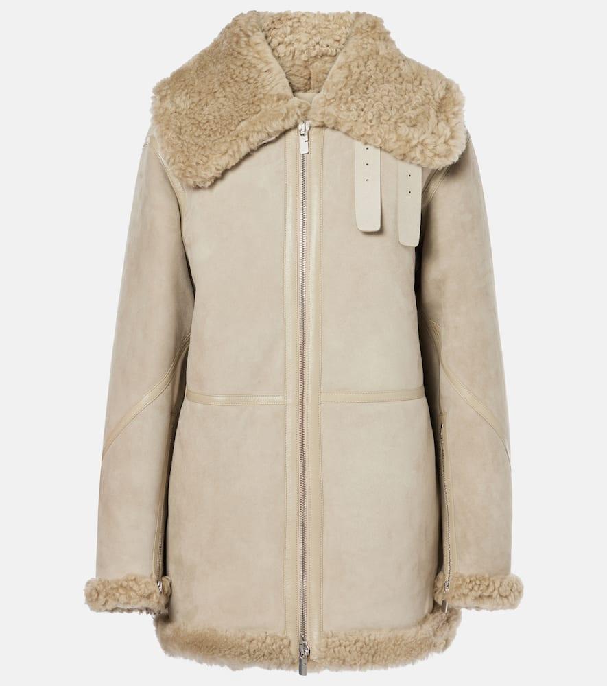 Burberry Shearling-Lined Leather Jacket in Natural | Lyst