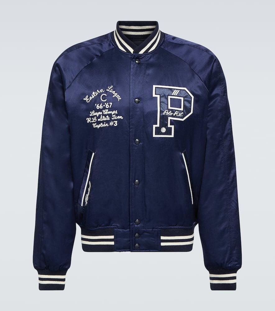 Polo Ralph Lauren Embroidered Applique Varsity Jacket in Blue for Men ...