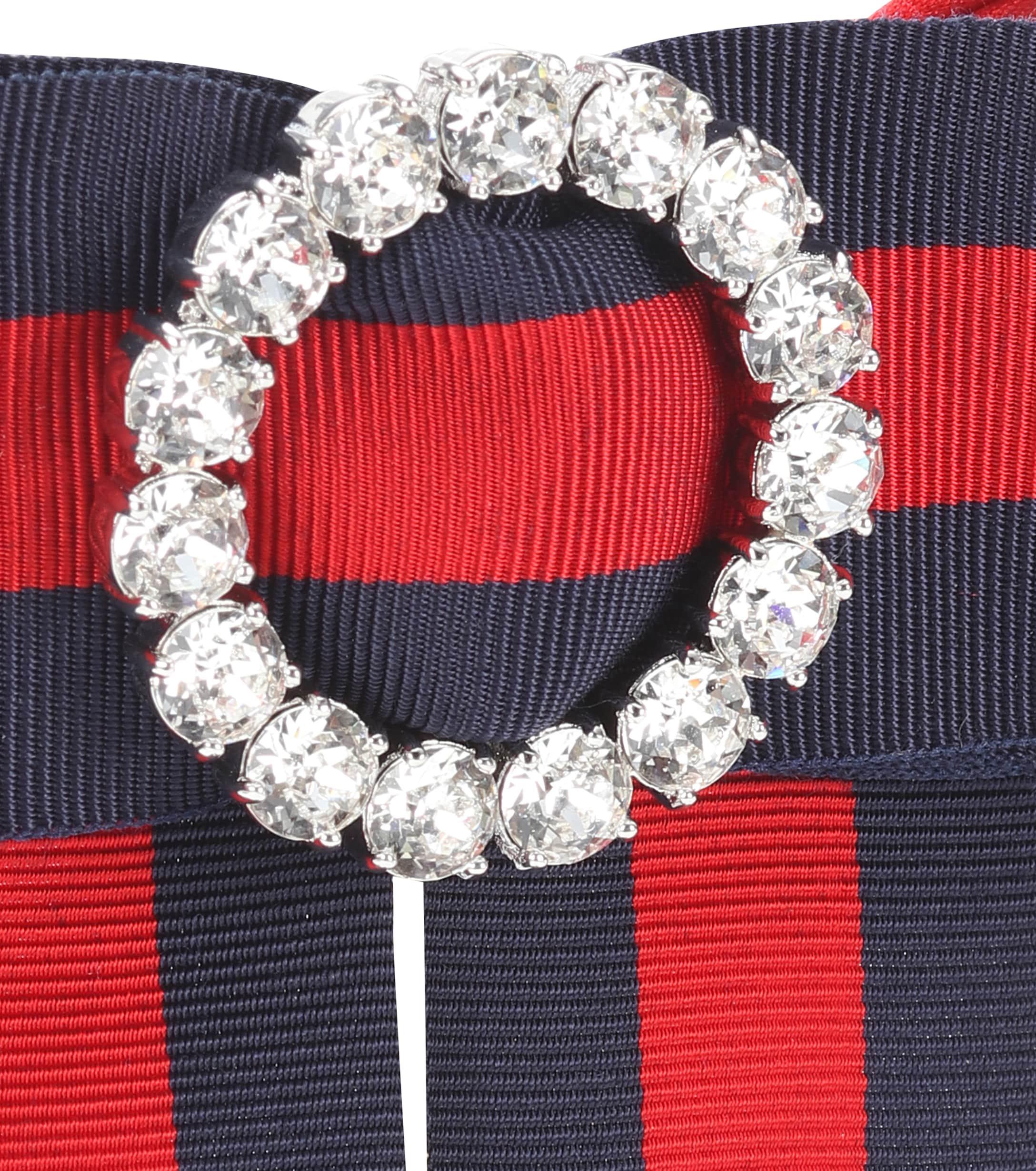 Gucci Synthetic Striped Neck Bow in Red - Lyst