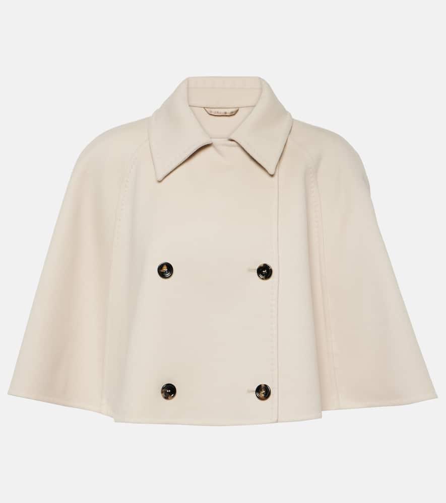 Max Mara Volume Wool And Cashmere Cape in Natural | Lyst