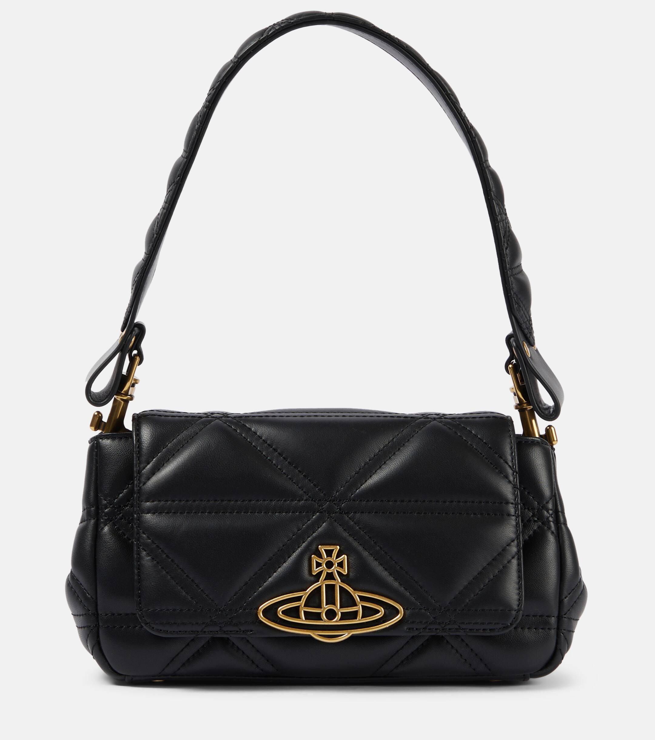 Vivienne Westwood Hazel Medium Quilted Leather Shoulder Bag in Black | Lyst UK