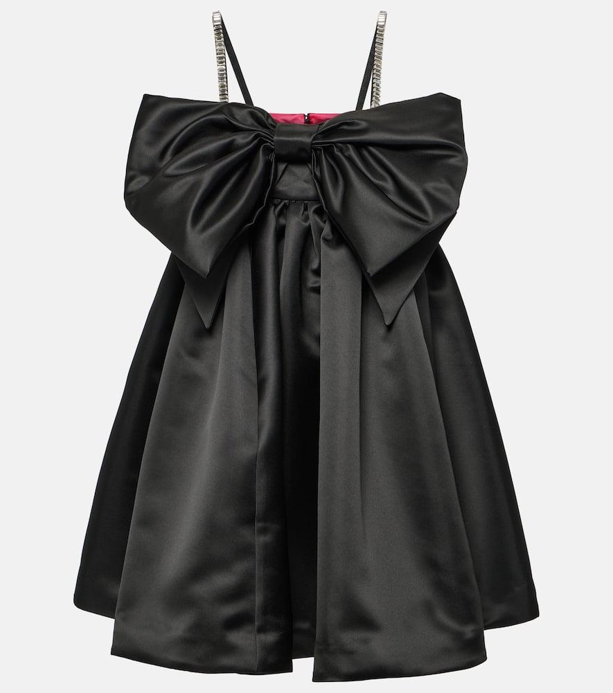 Nina Ricci Bow-Detail Satin Minidress in Black | Lyst