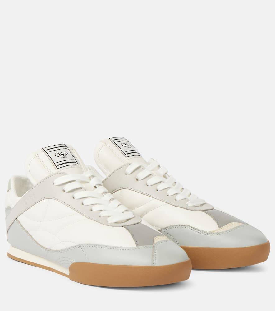 Chloé Kick Suede-Trimmed Sneakers in White | Lyst