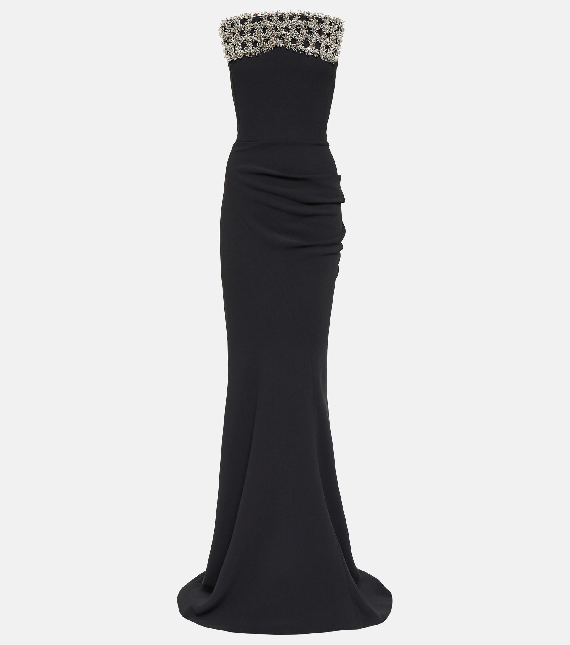 Maticevski Justice Beaded Strapless Gown in Black | Lyst