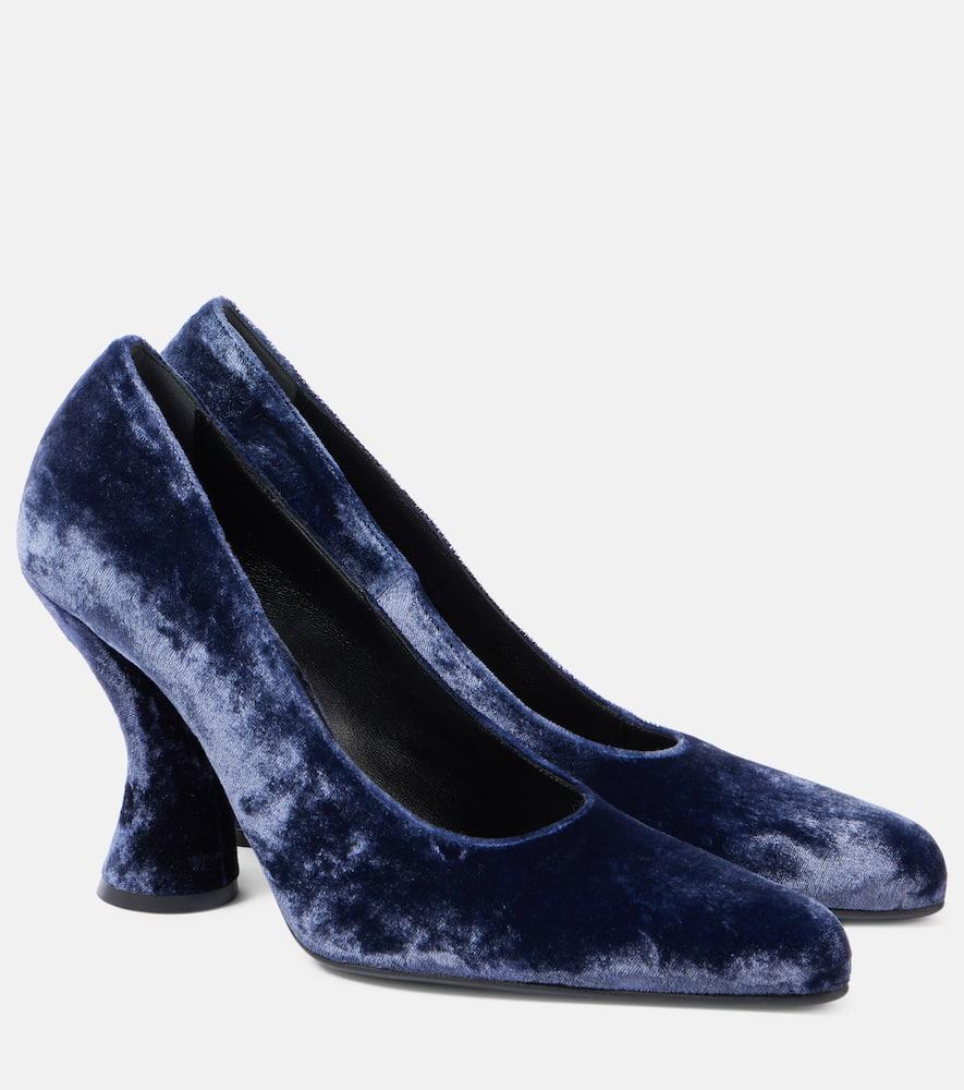 Dries Van Noten 95 Velvet Pumps in Blue | Lyst