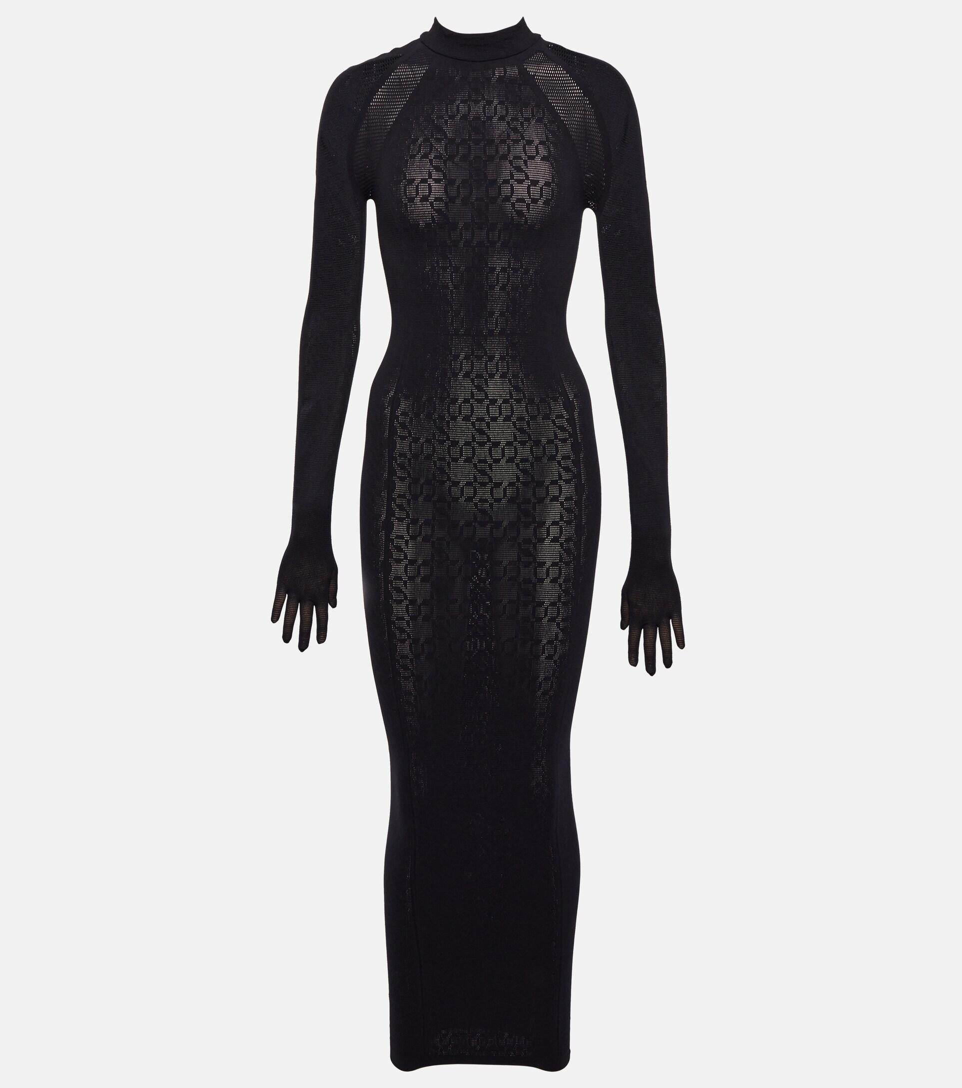 Wolford X Simkhai Intricate Sheer Maxi Dress in Blue | Lyst