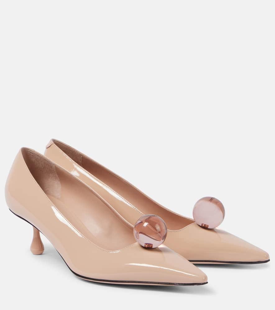 Jimmy Choo Orb 50 Embellished Patent Leather Pumps in Pink | Lyst