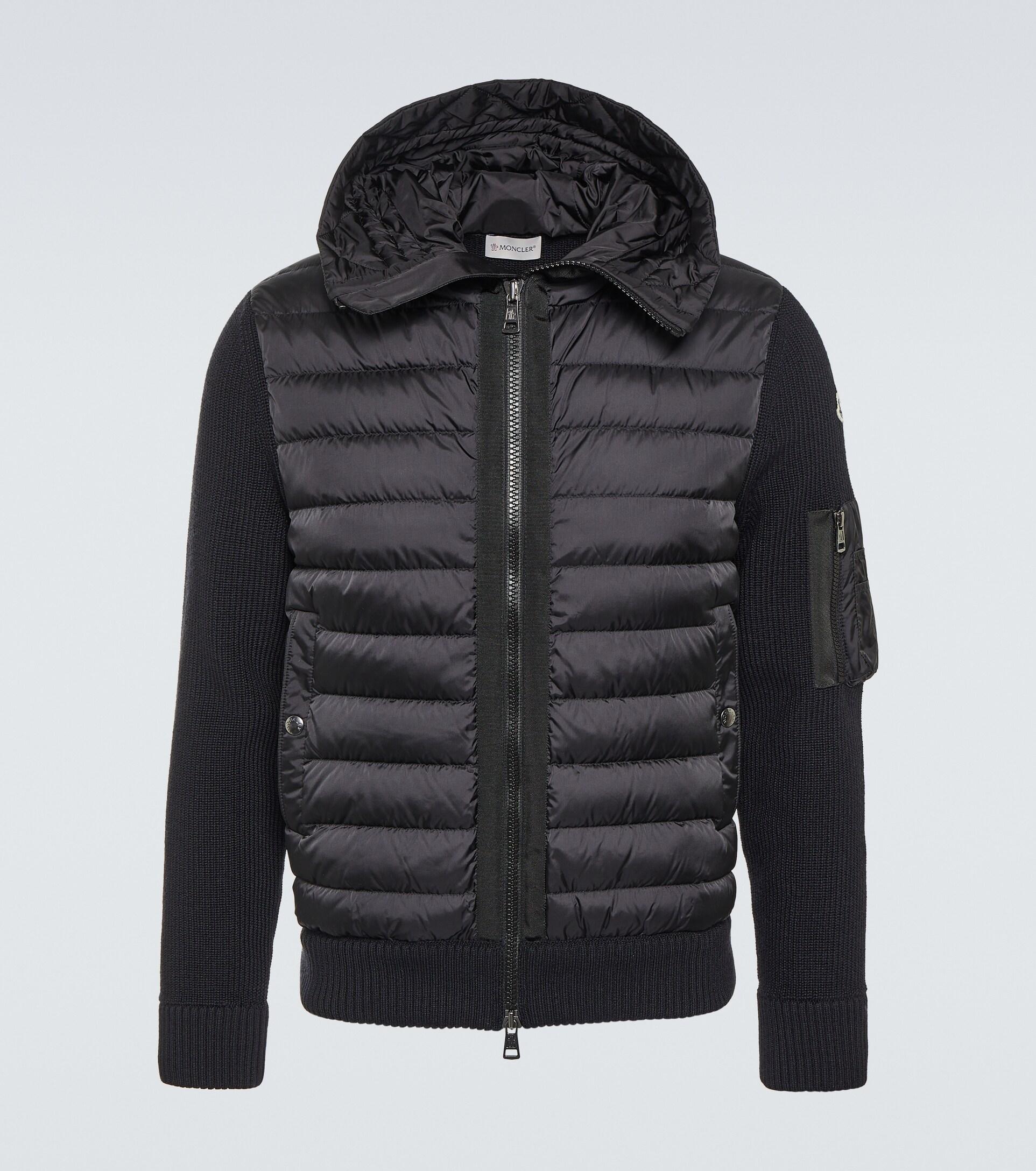 Moncler Knit Down-filled Jacket in Black for Men | Lyst