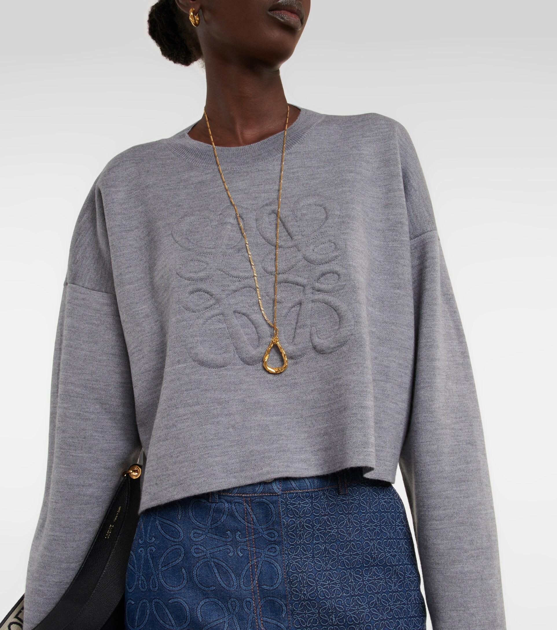 ＊FW21＊ LOEWE Anagram V-neck cropped sweater セーター - mimetika.com.pe
