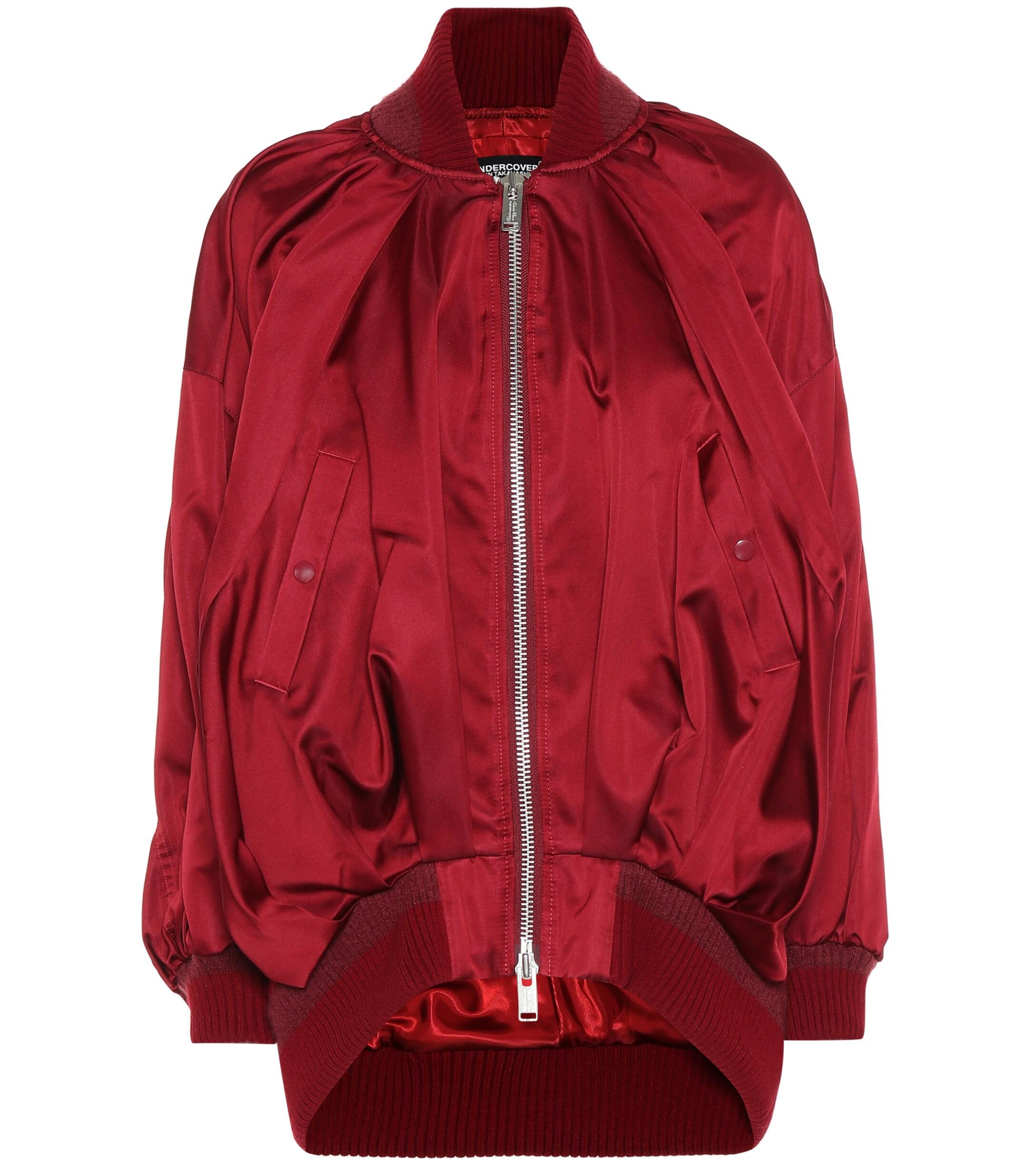 Undercover Silk Satin Bomber Jacket In Red Lyst