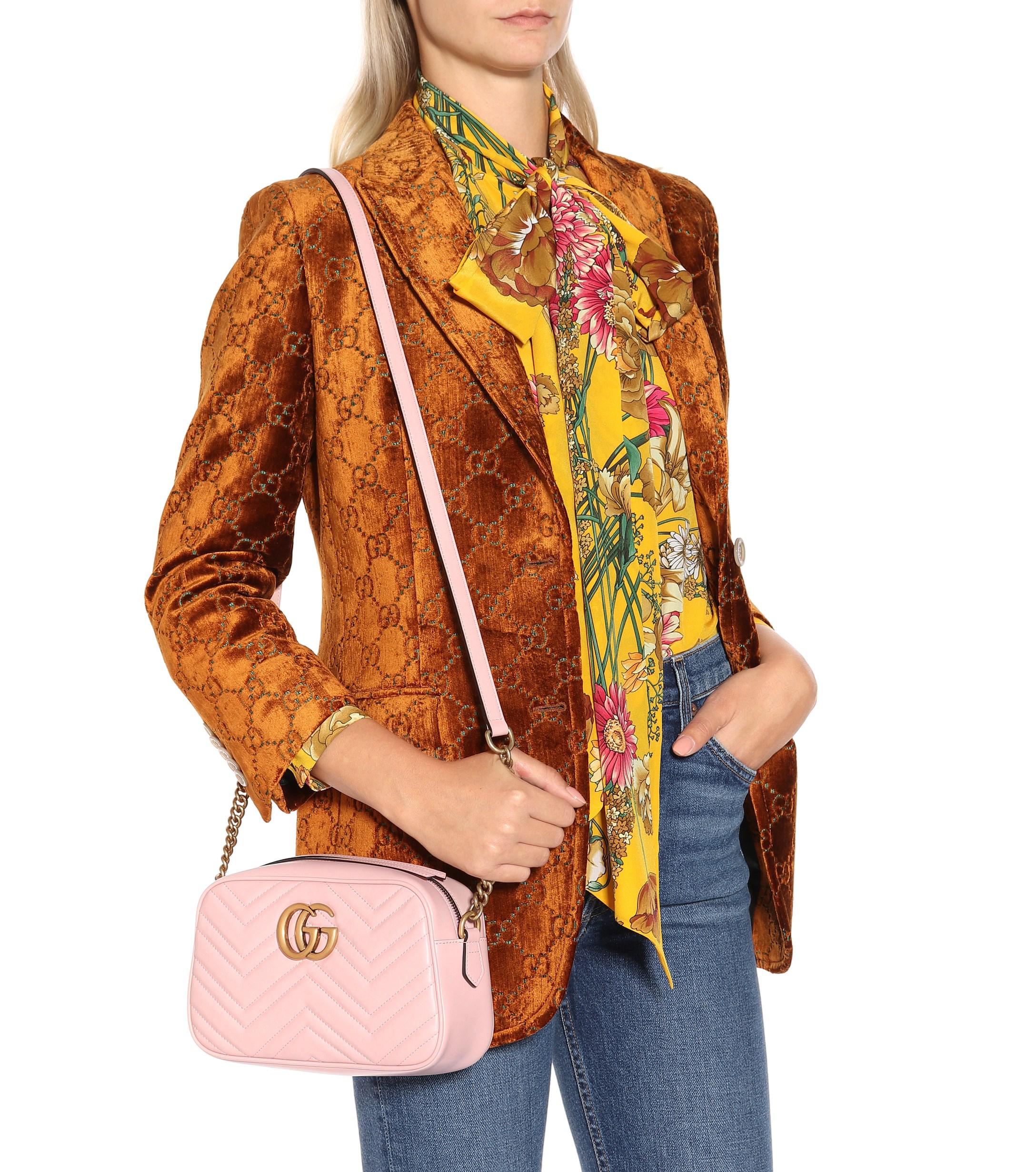 Gucci Gg Marmont Leather Crossbody Bag Pink | Paul Smith